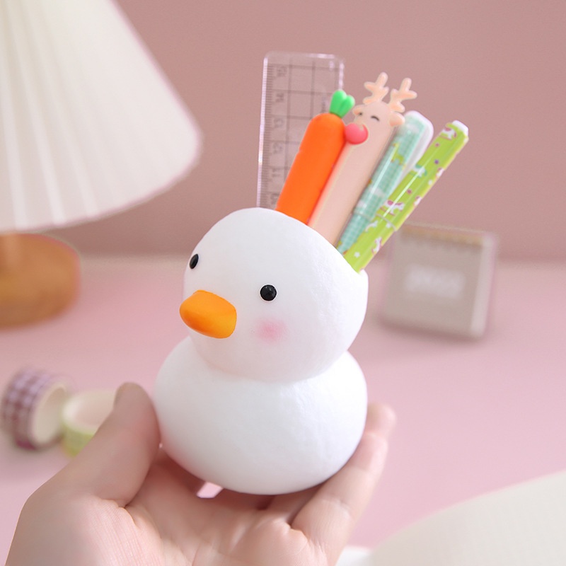 NEW Creative Small Duck Pen Holder Cute Desktop Storage Pen Bucket ...