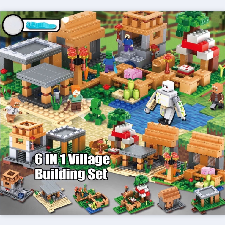【HOT】 Building Block Model Toy Gifts500+pcs My World village /Mechanism ...