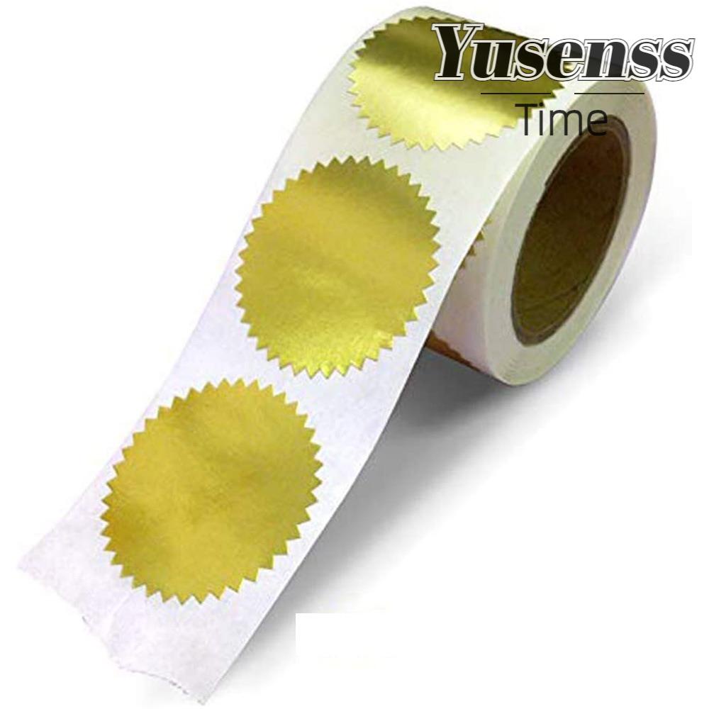 YUSENSS Steel Seal Label, Gold Metallic Award Stickers, 250PCS 2 Inch ...