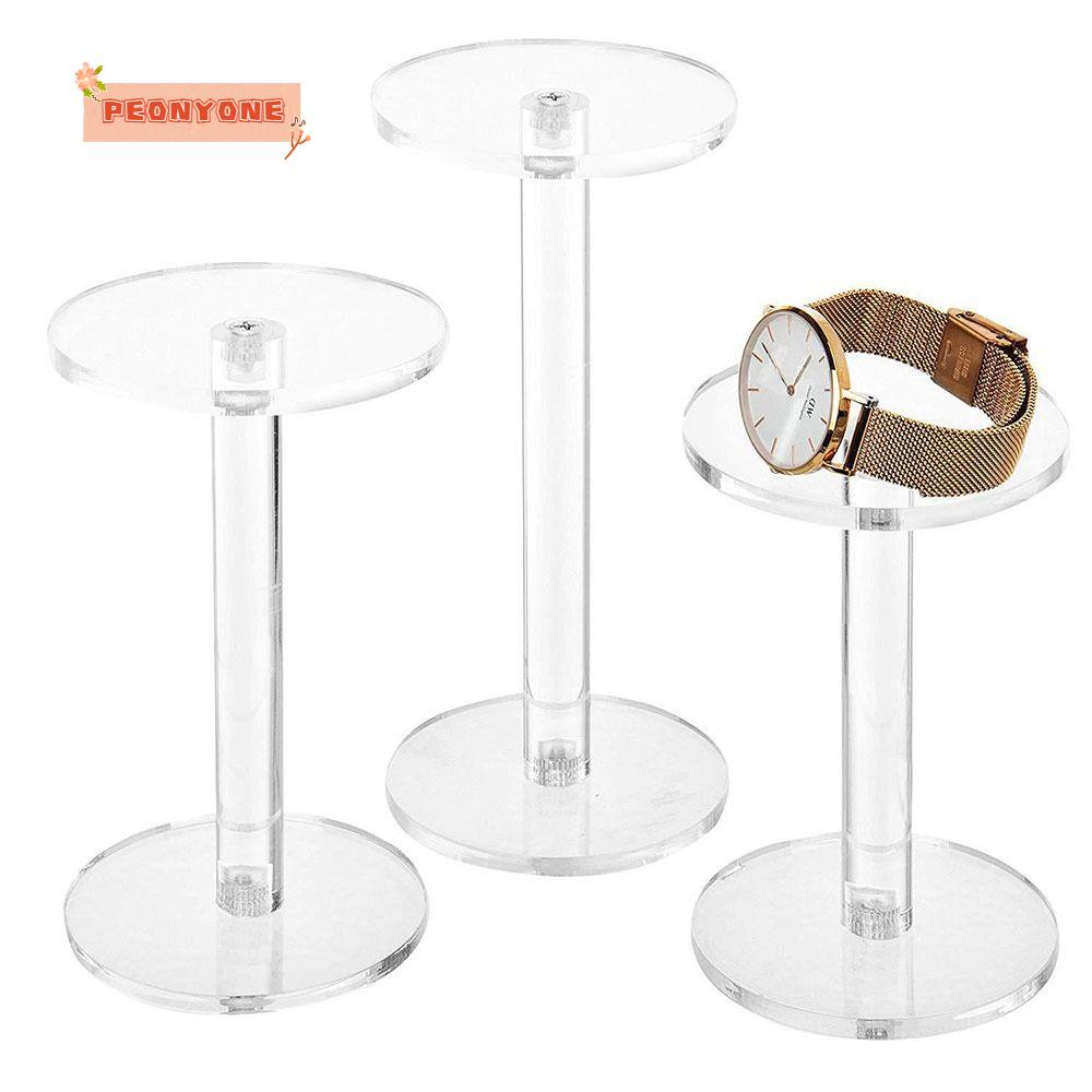 PEONYR 3pcs Round Riser Stands, Transparent Acrylic Pedestal Display ...