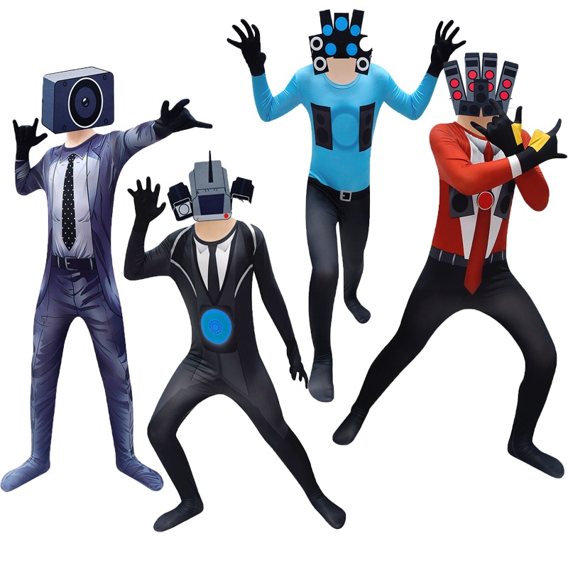Camera Man Skibidi Toilet Costume For Kids Boy Game Toilet Man Onesie ...