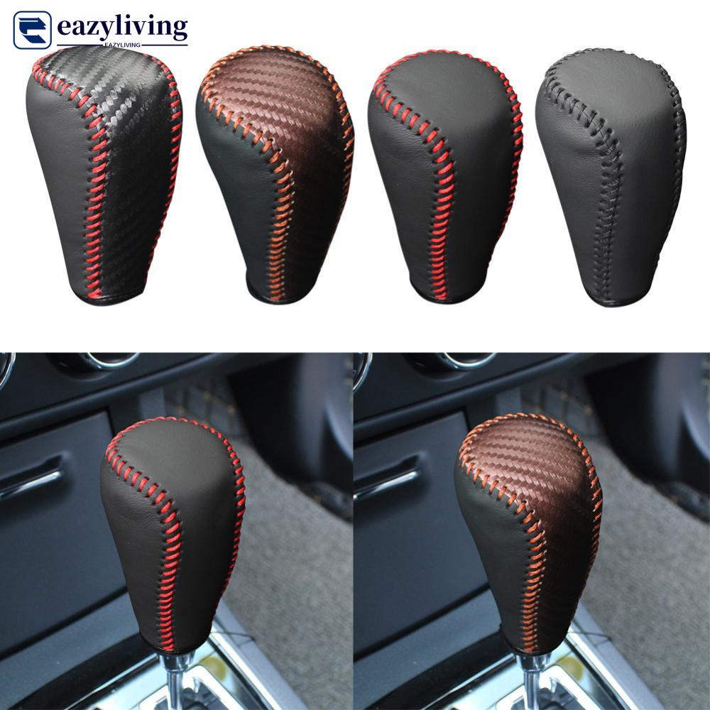 EAZYLIVING Car Leather Gear Shifter Knob Cover Transmission Shift Boot ...