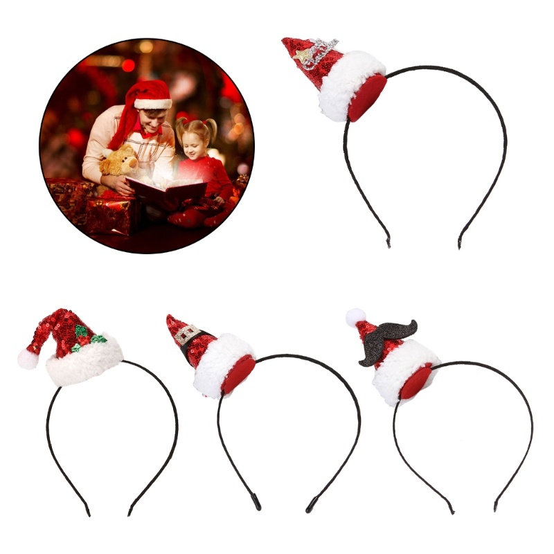 blg Christmas Headbands Cute Santa Hat Headbands Holiday Headbands ...