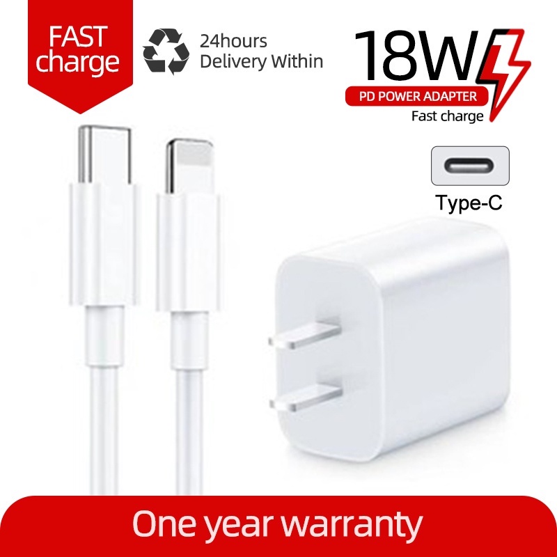18W Charger Set Charger Cable Adapter US Plug C94 Fast Charging Cord ...