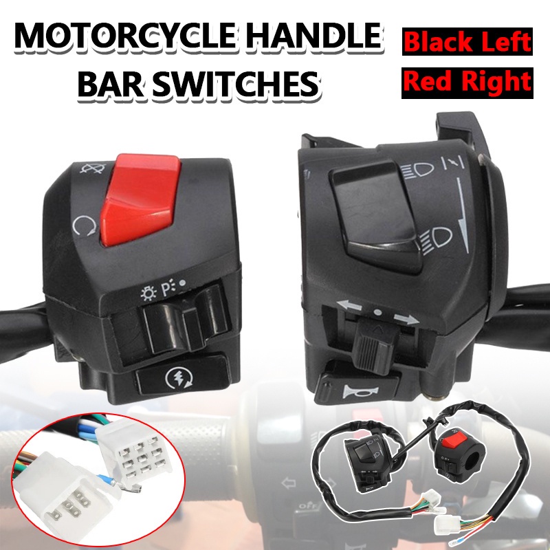 Left And Right Switch (universal ) Motorcycle Handlebar Mount On Off Switch Assembly | Shopee ...