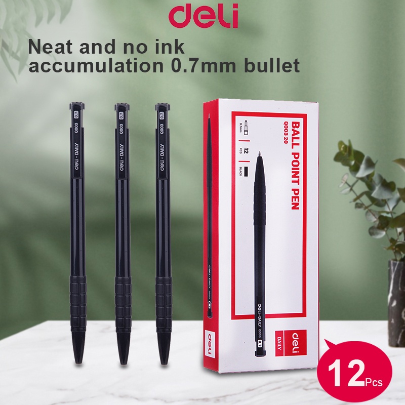 Deli Ballpoint Ballpen 12Pcs/Box 0.7mm Gel Pen Ink Signing Pen ...