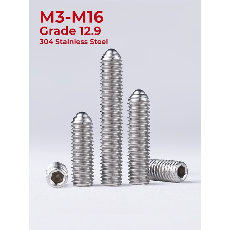 M3 M4 M5 M6 M8 M10 M12 M16 304 Stainless Steel Grade 12.9 Hex Socket Allen Spring Ball Plunger ...
