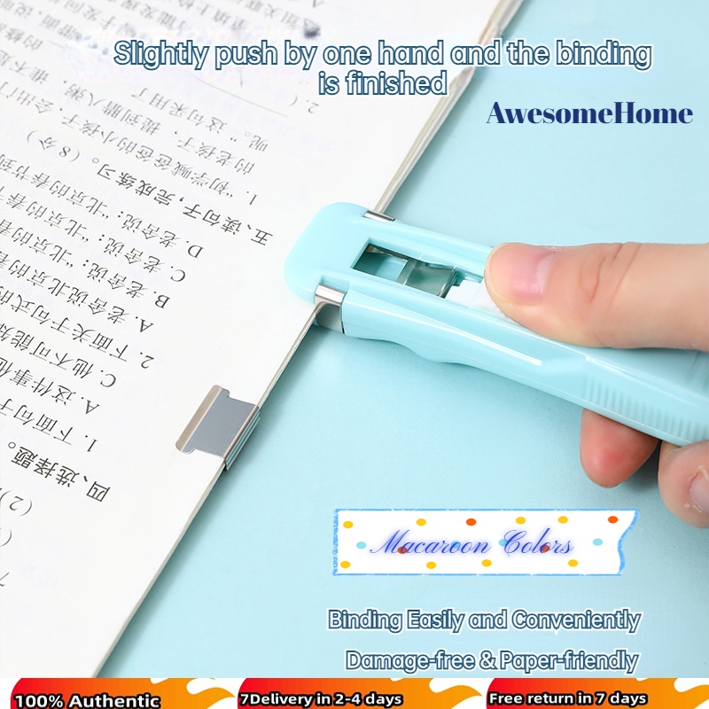 Clip Push Stapler Fixed Clips Stapler Binding Clip Reusable Portable ...
