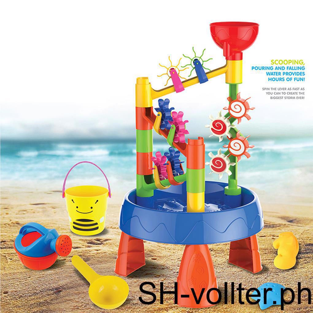 Seaside Beach Funnel Toy Fun Funnel Beach Table Toy Water Wheel Table ...