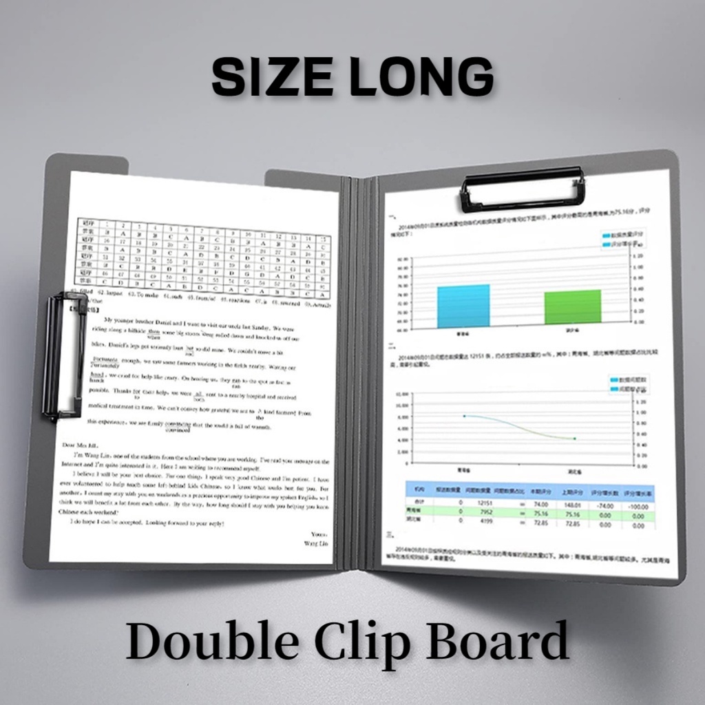 Long Clipboard Folder Clipboard with Cover 2 Fasteners Clipboard with ...