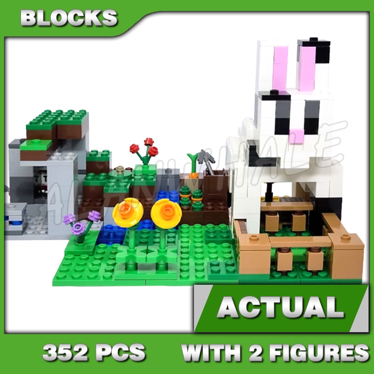 352pcs Minecraft Sandbox Game My World The Rabbit Ranch Bunny House ...