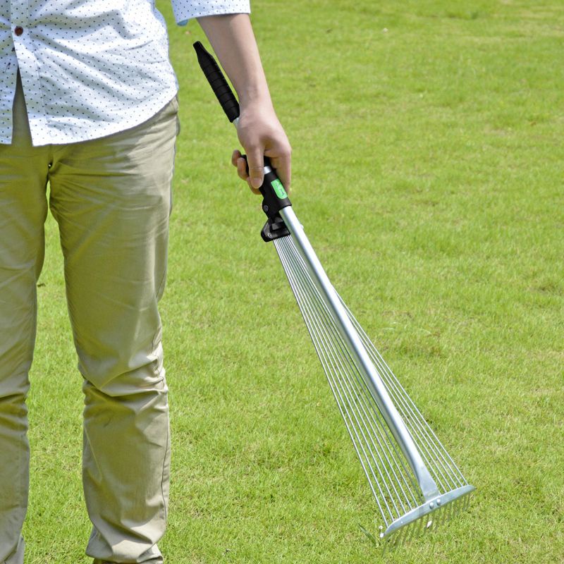 15-Tooth Retractable Pitchfork-Piece Garden Lawn Hug Pitchfork Dead ...
