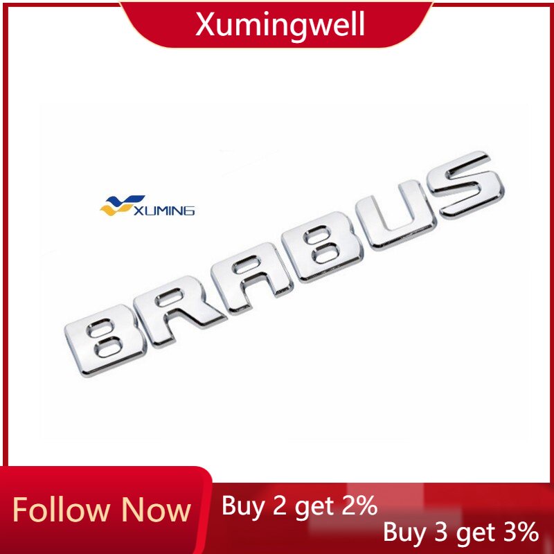Letter emblem sticker for BRABUS Merceds Benz Rear trunk logo Auto tail ...