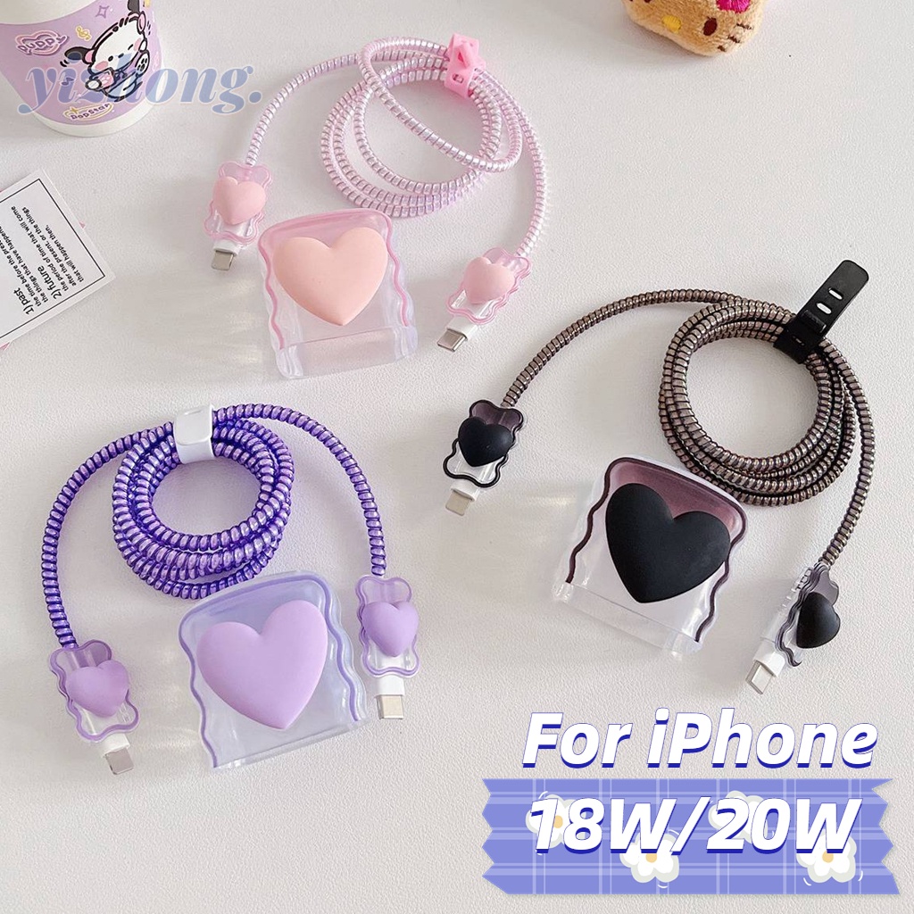 Charger Casing for IPhone 20W/18W Plug Cover 5PCS/4PCS Set 3D Love ...