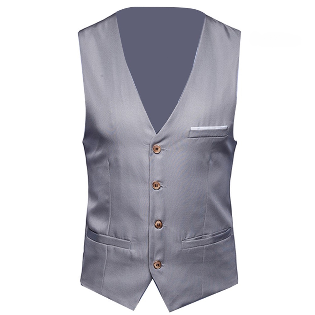 Formal Men Waistcoat Suit Vest for Men Single Breasted Business Semi ...