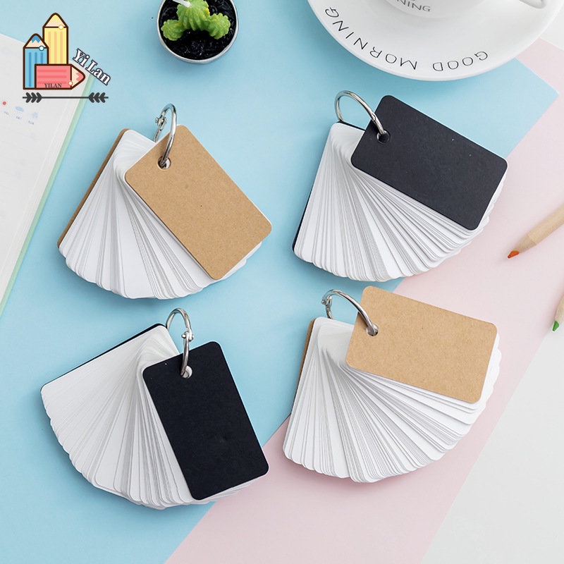 100 Sheet/boook Simple Word Book Black and White Cover Word Book Kraft ...