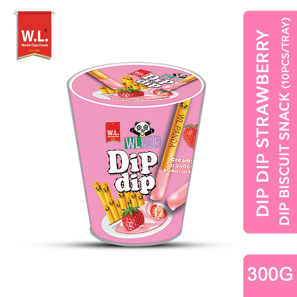 WL FOODS DIP DIP Strawberry Biscuit 30g packed by 10s | Shopee Philippines