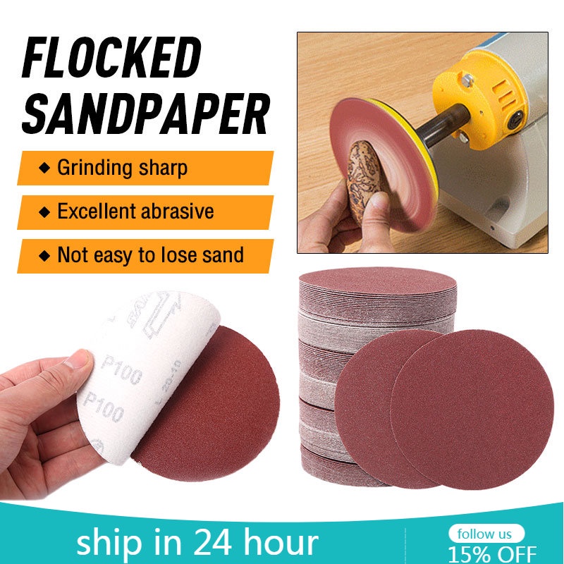 Velcro Sanding Disc 4 inch 5 inch Round Sandpaper Sanding Disk Grit #60 ...
