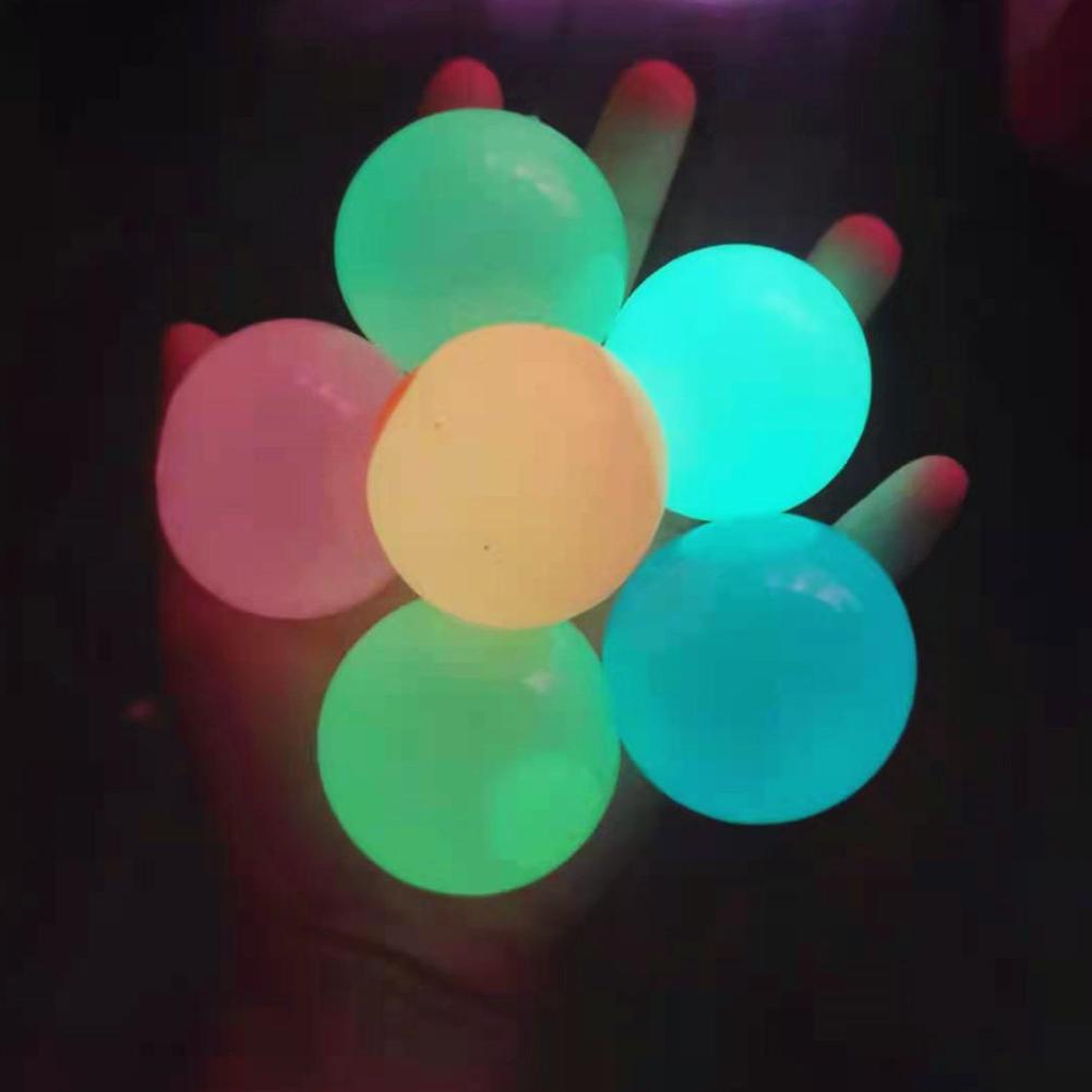 Luminous Sticky Wall Balls Ceiling Stress Relief Squishy Toys Glow In ...