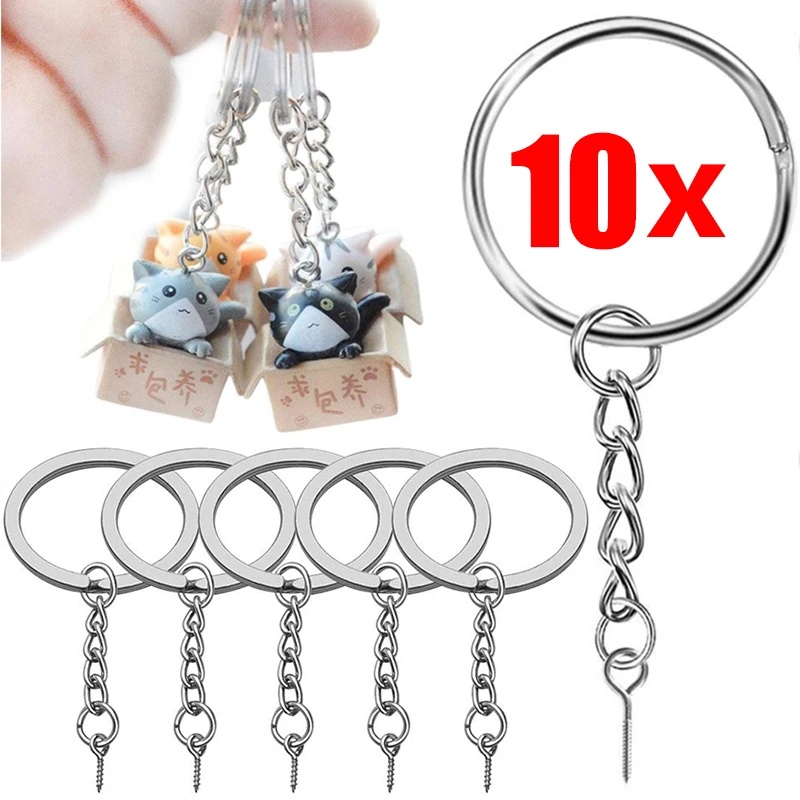 25/30mm Screw Eye Pin Key Chain Keyrings/Lobster Clasp Split Rings with ...