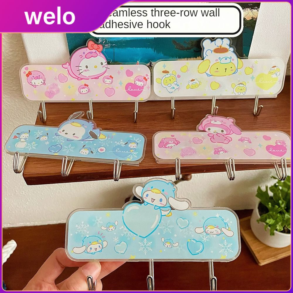 WELO Sanrio Door Hook Kawaii Cinnamoroll Kuromi My Melody Bathroom Hook ...