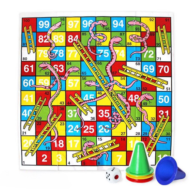 Ludo Board Game Snakes And Ladders Kids Toys Large Size IQ Puzzle Mat ...
