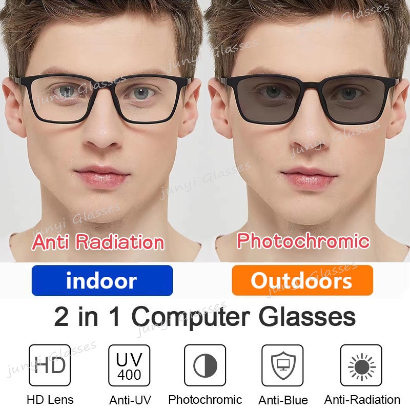 Photochromic Anti Radiation Eye Glasses For Women Men Anti Rad Sun ...