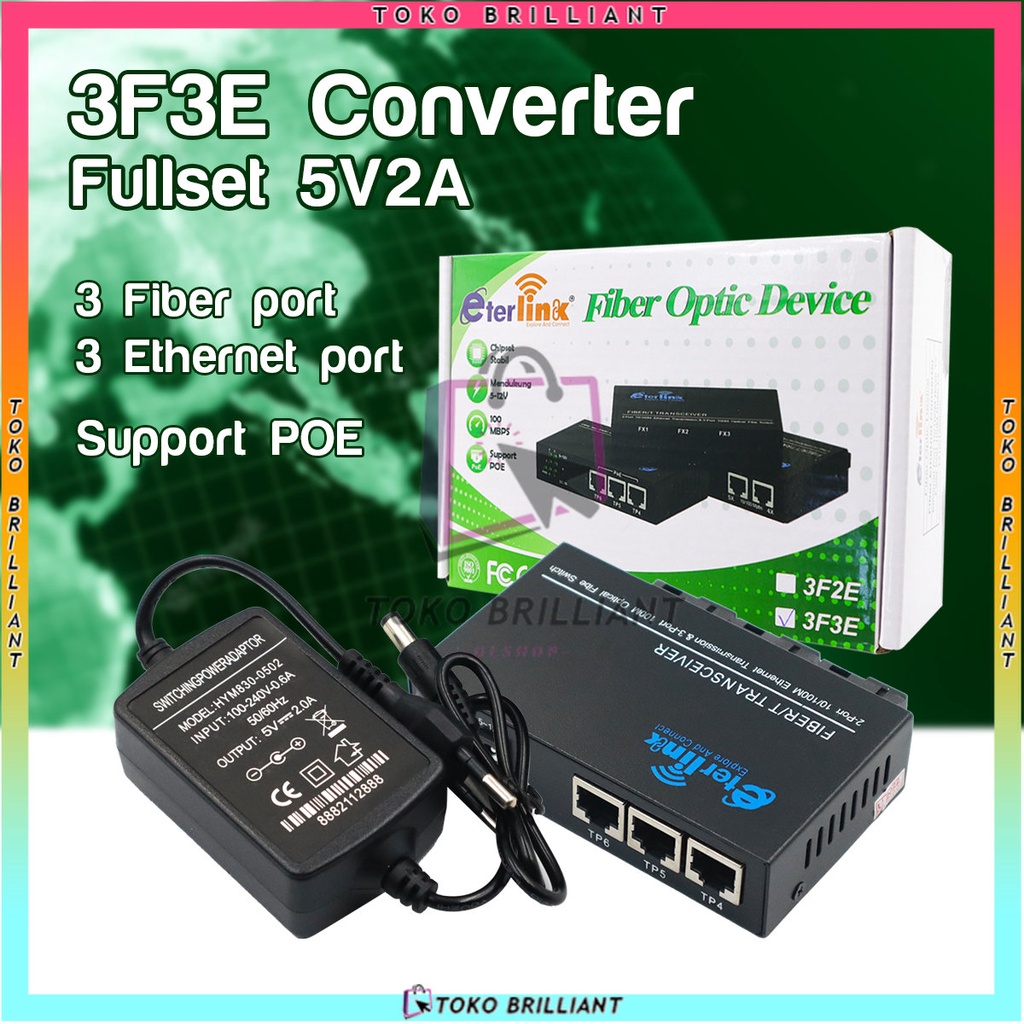 10/100m single mode 3FO 3LAN 3F3E Reverse POE Media Converter | Shopee ...