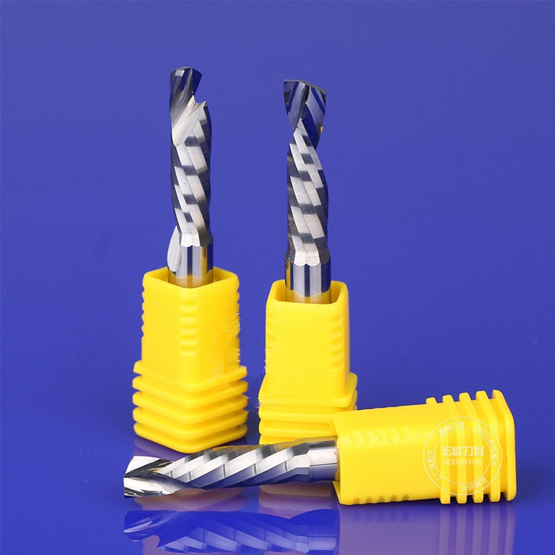 Up-Down Cut Router Bits 1 Flute Spiral Carbide End Mill Cutters for ...