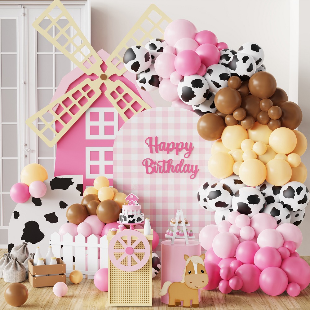 Cow Farm Animal Birthday Party Decoration Supplies Balloon Garland Kit ...