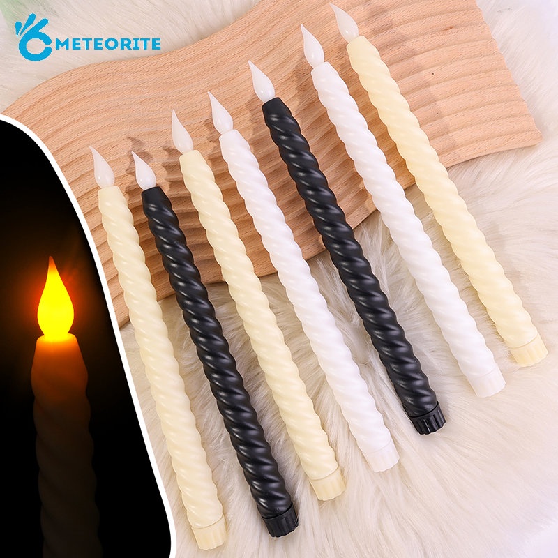 Romantic Flameless Glowing ABS Plastic Threaded Long Rod Electronic ...