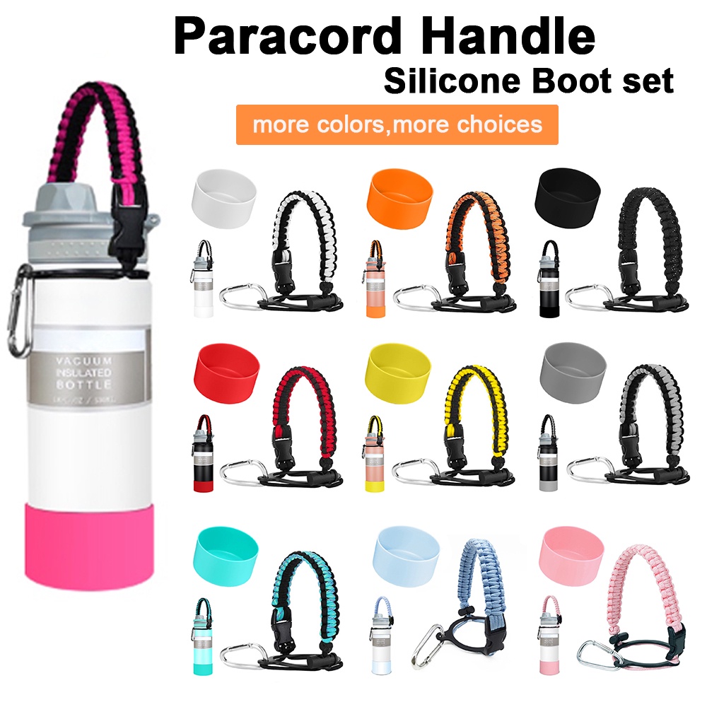 Paracord Handle + Silicone Boot Set For Tyeso Tumbler 530ml And 750ml ...