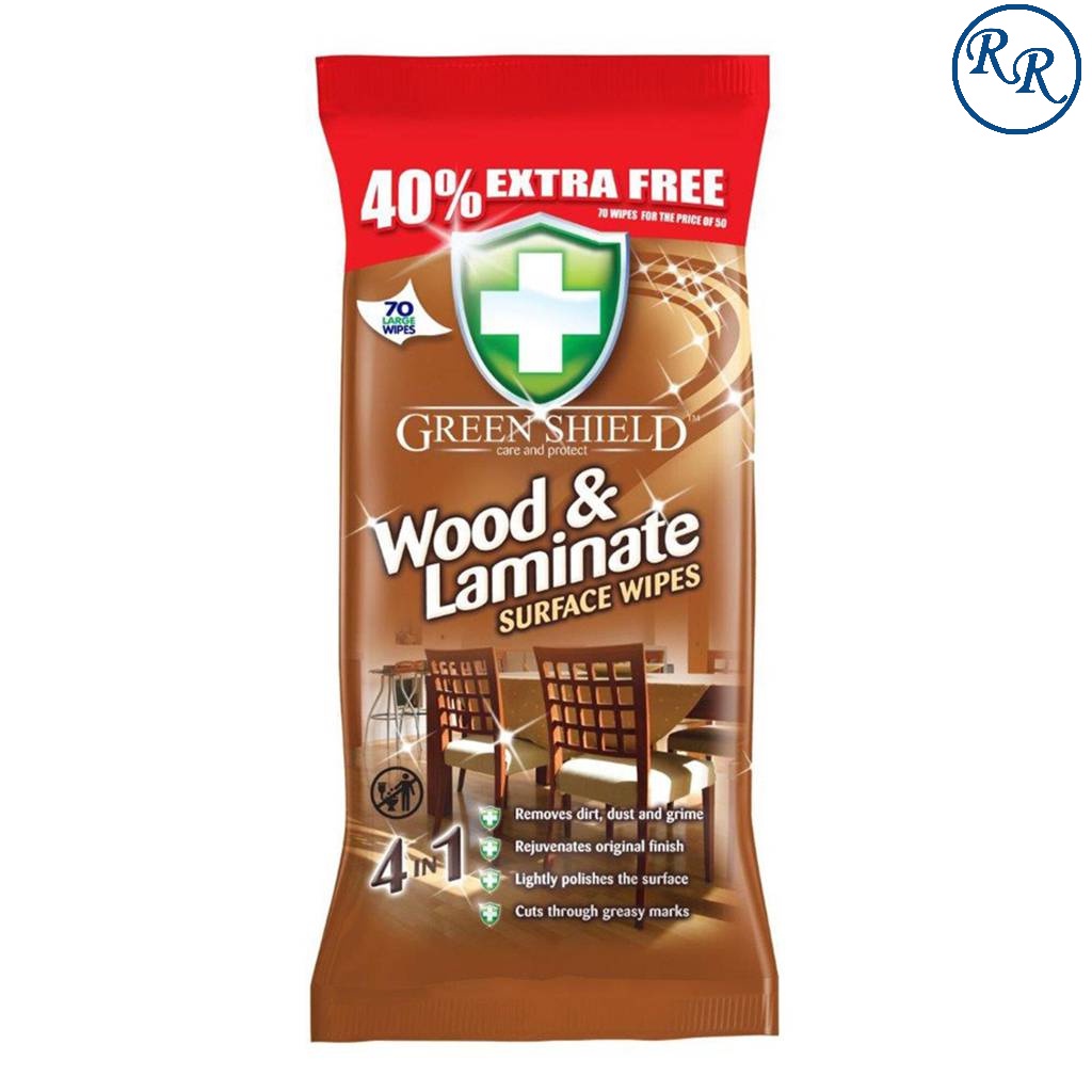 GREENSHIELD WOOD & LAMINATE SURFACE WIPES 70'S | Shopee Philippines