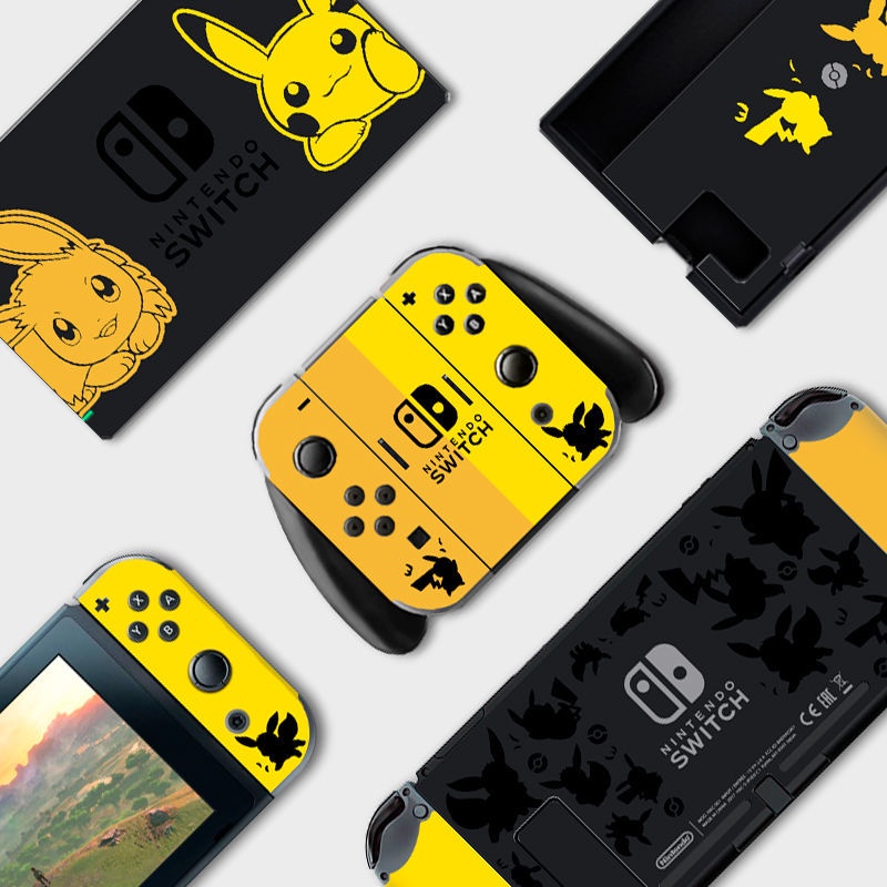 Cute Pikachu Full Set Protective Stickers for Nintendo Switch Model ...