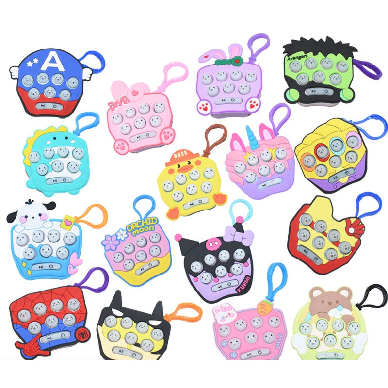 Pop it Quick Push Game Machine Keychain Sanrio Fidget Kids Games Toys ...