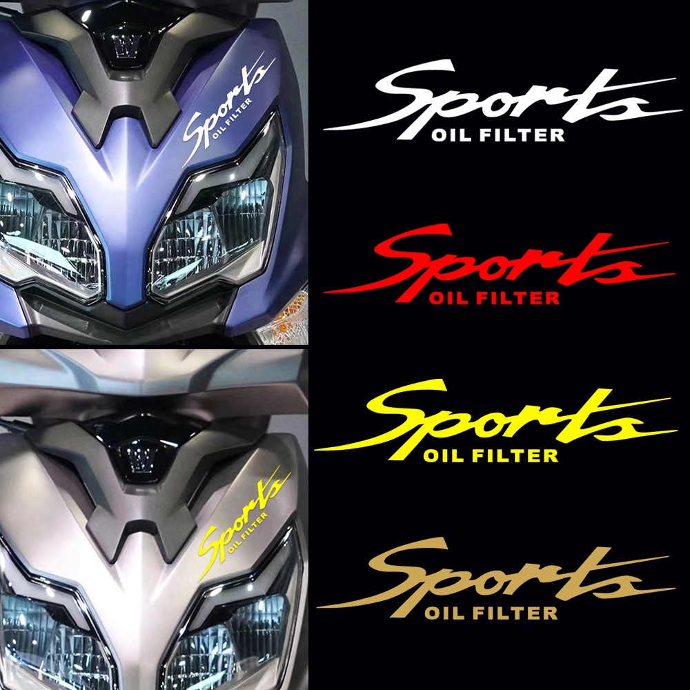 Sports Oil Filter Motorcycle Stickers Headlamp Eyebrow Pull Decals ...