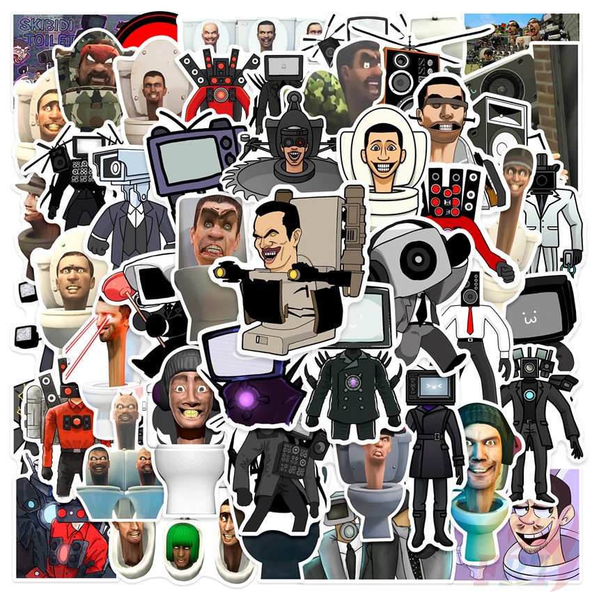 Skibidi Toilet Series 01 Stickers 50Pcs/Set Waterproof DIY Fashion ...