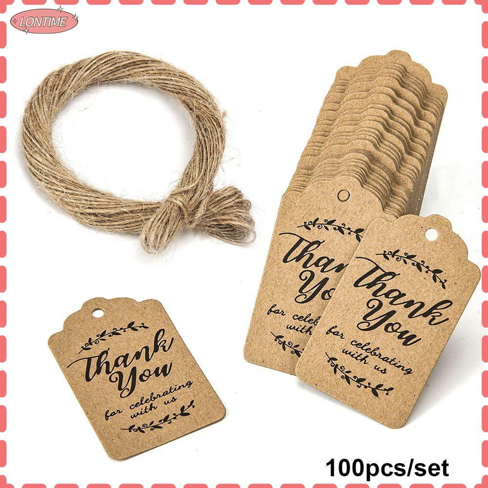 LONTIME STORE 100pcs Kraft Gift Tags Cards Wedding Party Luggage ...