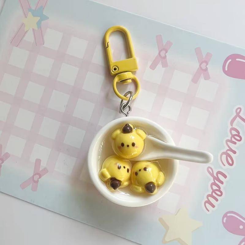 Cute Keychain Sanrio rice dumpling Bowl Key Chain pendant for bag Phone ...