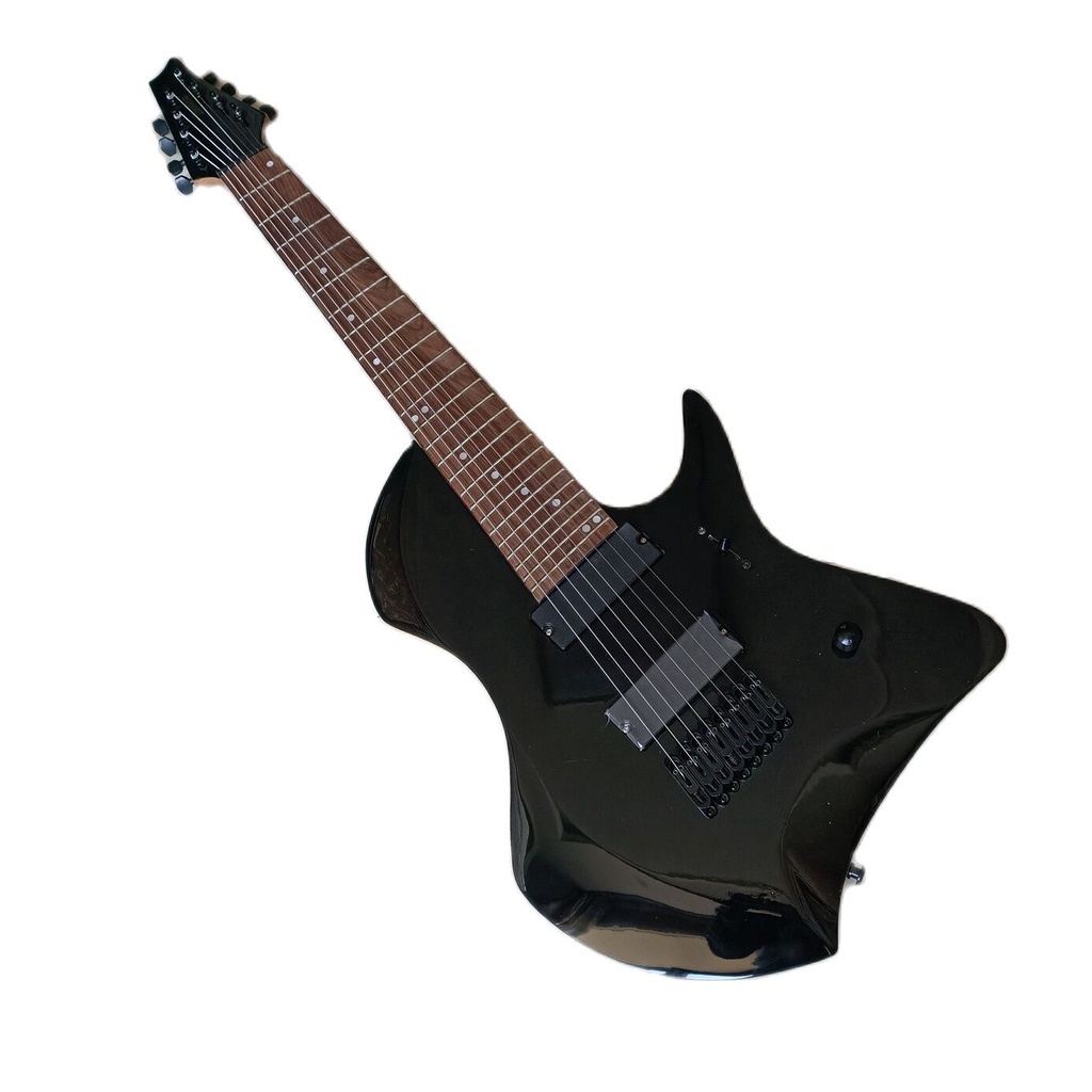 Ibanez 8 String Fanned Fret Black Electric Guitar 24 Frets Dot Inlay ...