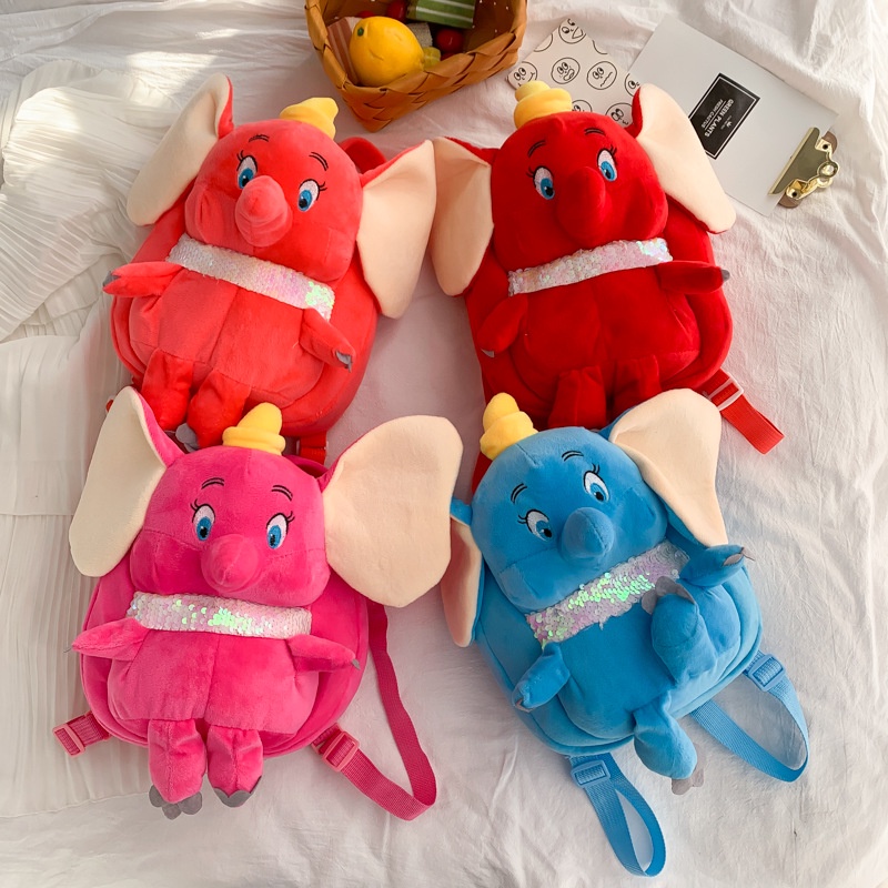 In Stock~Korean cartoon cute elephant plush toy backpack baby backpack ...