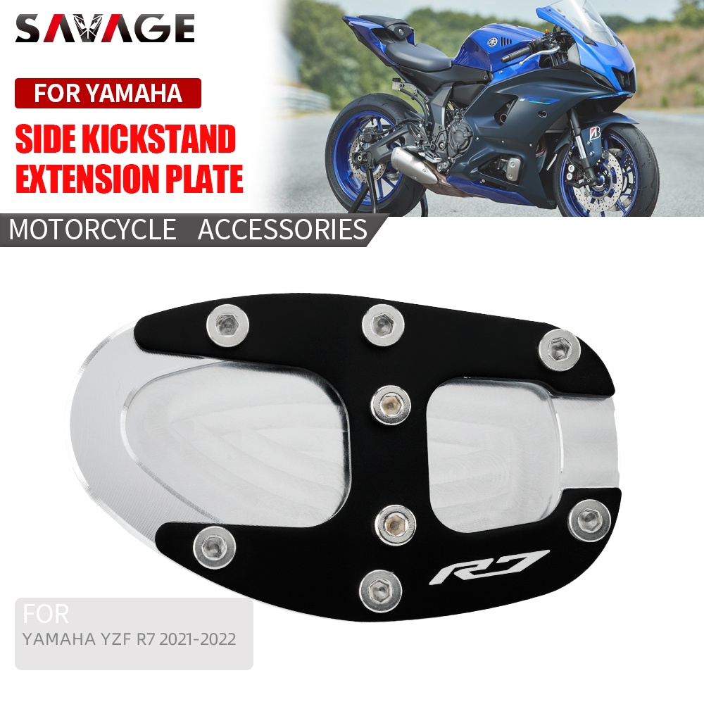 CNC Side Stand Shoes Flat Foot Extension Kickstand Pad For YAMAHA YZF ...