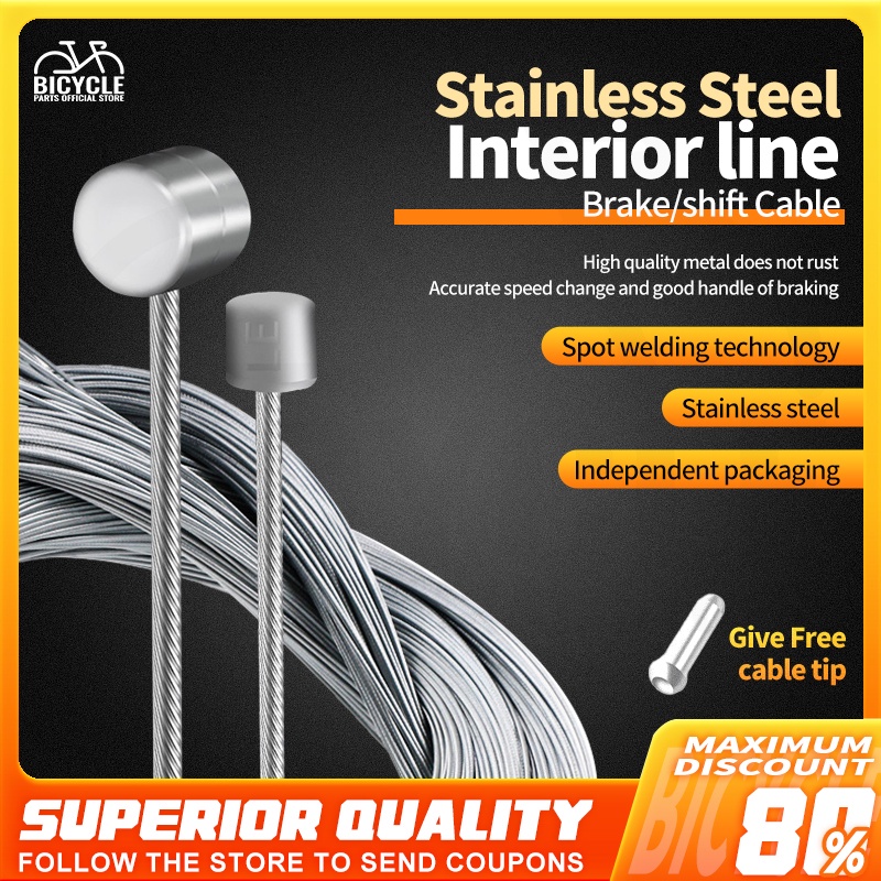2PCS Stainless 2M Front Rear Shifter Brake Cable Inner Wire for Road ...