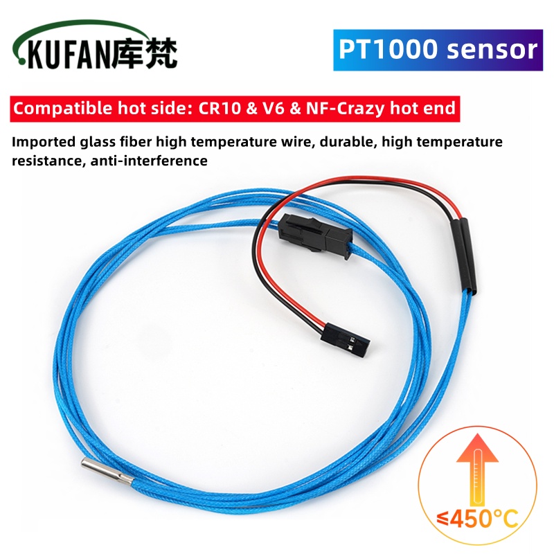 3D Printer Thermocouple VORON High Temperature Resistant PT100 Sensor Probe Temperature ...
