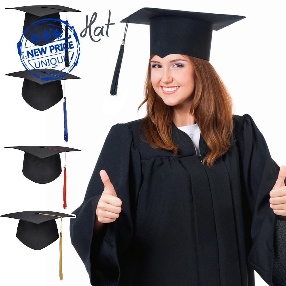 Graduation Mortarboard - Master's Fitted Black Cap - Accessory Gown Hat ...