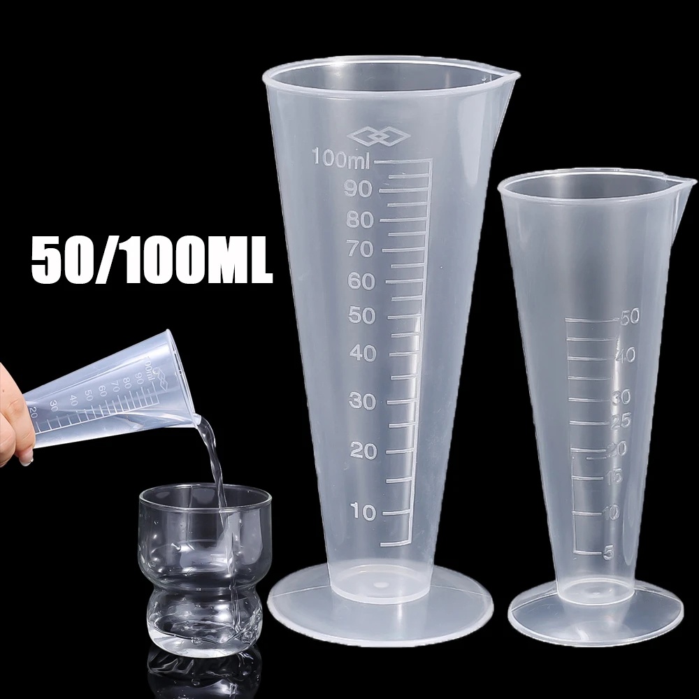 50/100ML Transparent Triangular Measuring Cup Medical Professional ...