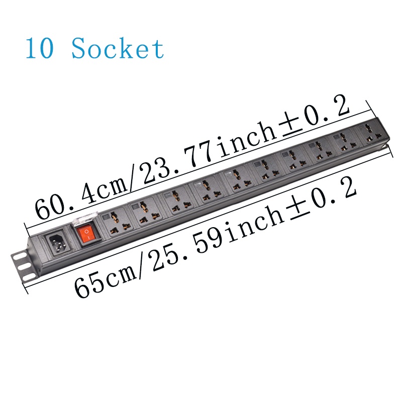 C14 Power Input Pdu Power Distribution Unit 2 12 Bit Universal Hole Expansion Socket Power Strip
