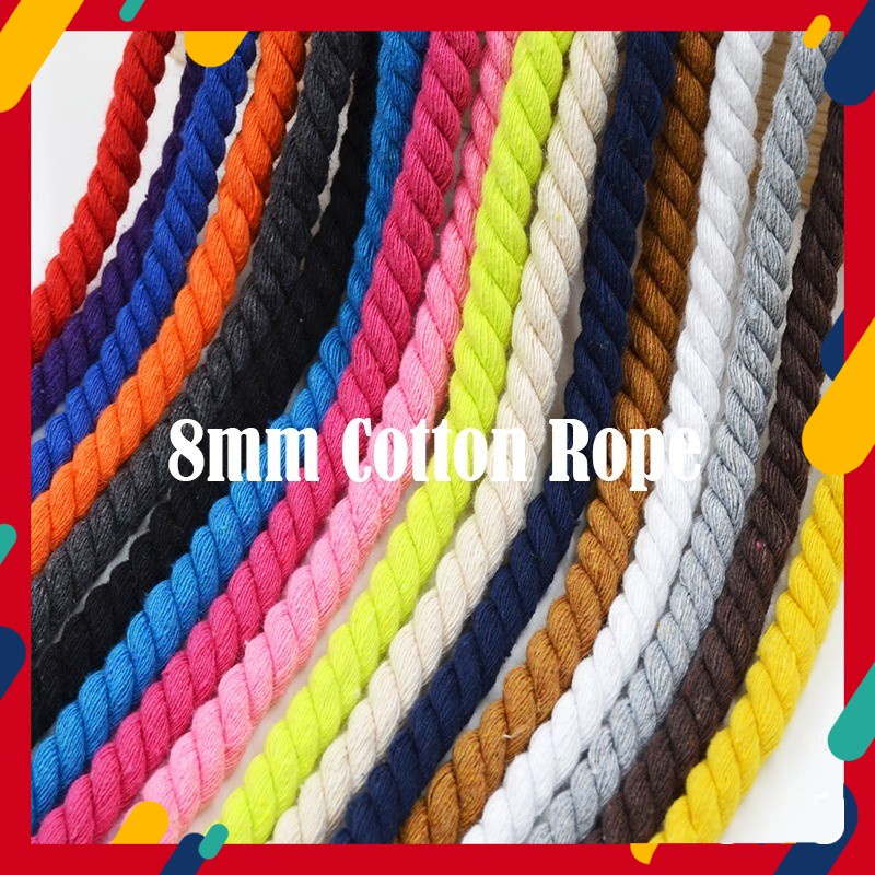 8mm Cotton Rope Handle DIY Bag Decoration Rope Bag Strap Tali Beg ...