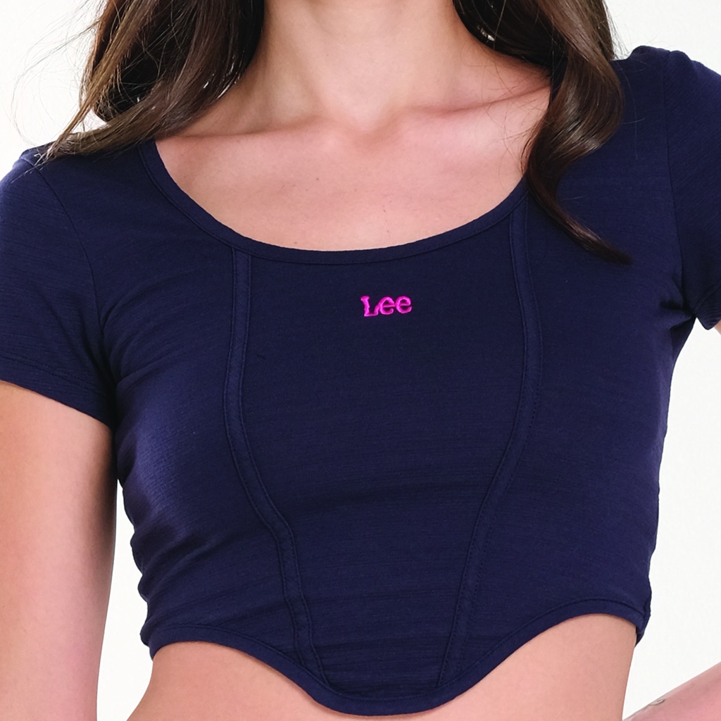 Lee Modified Cropped Top for Women in Navy Blue | Shopee Philippines