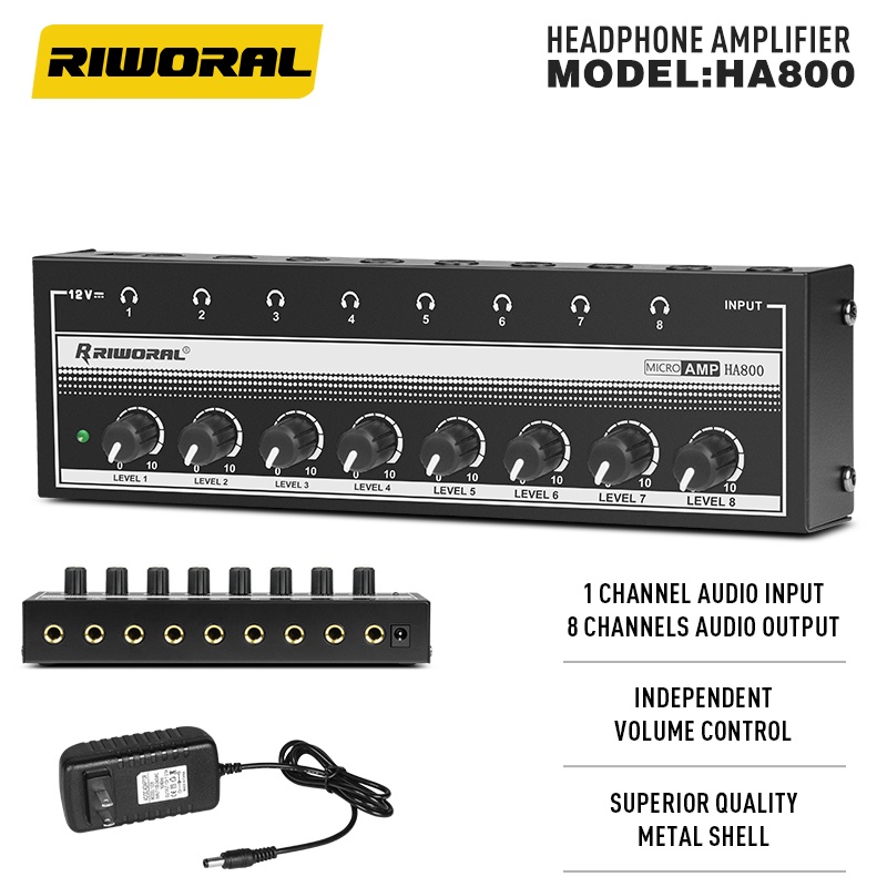 Headphone Splitter Amplifier 4 Channel Headphone Amplifier with 1/4 ...